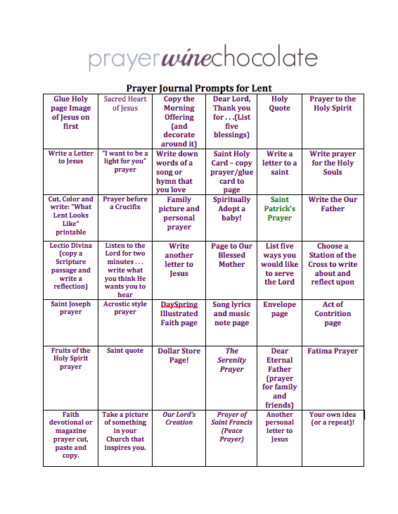 40 Prayer Journal Prompts for Lent (Part 1) - Prayer Wine Chocolate